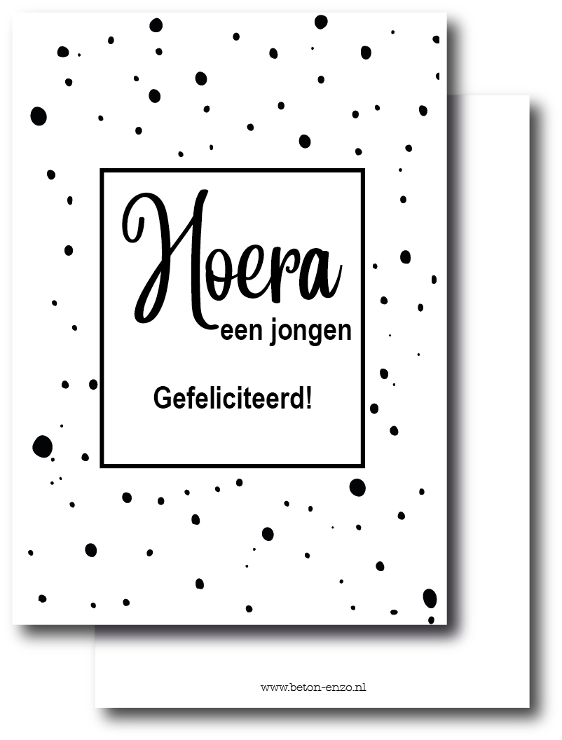 Ansichtkaart - Hoera een jongen - Het juiste cadeau